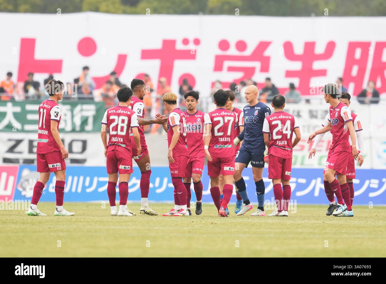 JFE Harenokuni Stadium, Okayama, Japan. 2nd Mar, 2025. Fagiano Okayama team group, MARCH 2, 2025 ...