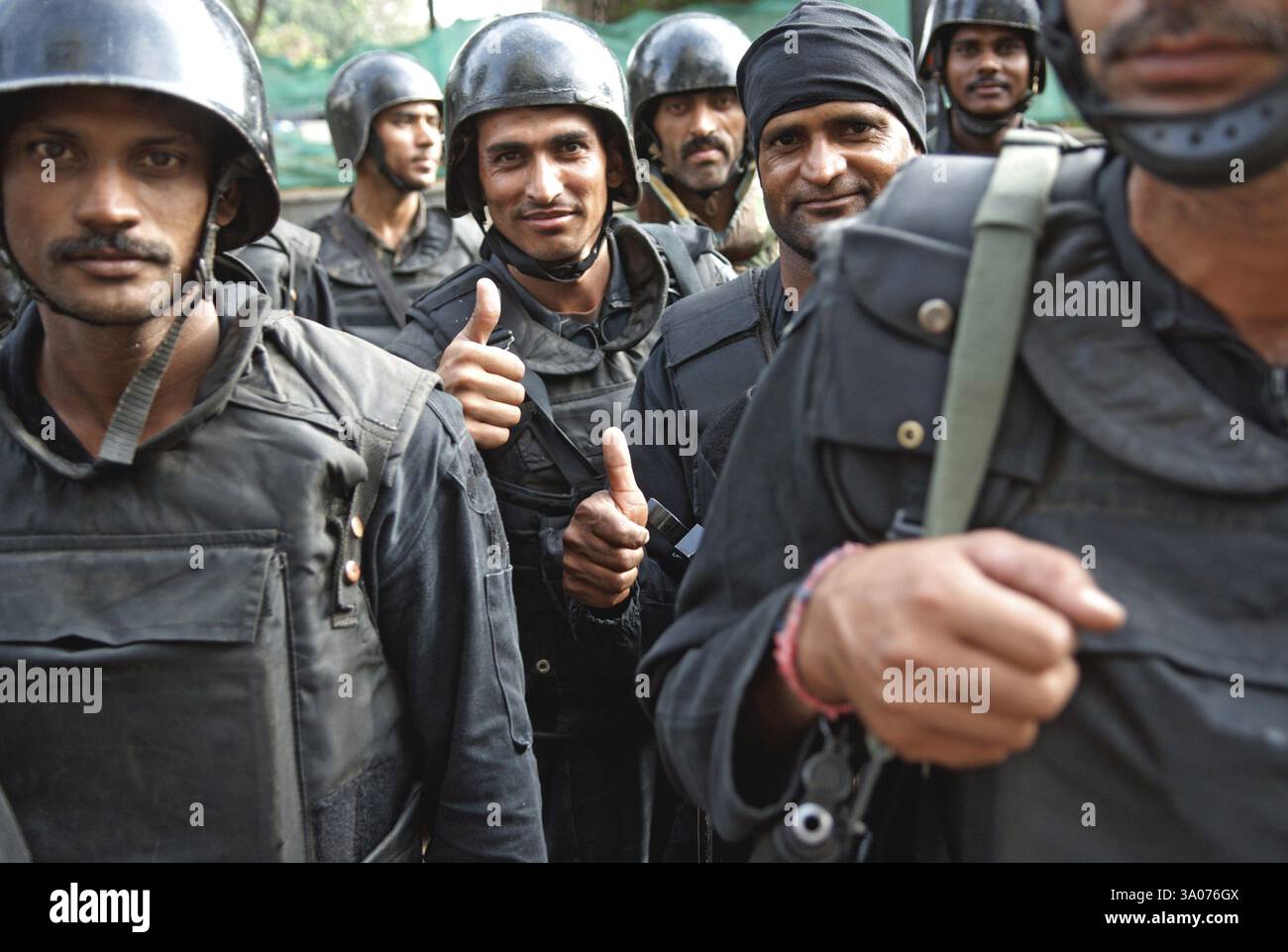National Security Guard NSG commandos showing thumps sign after ...