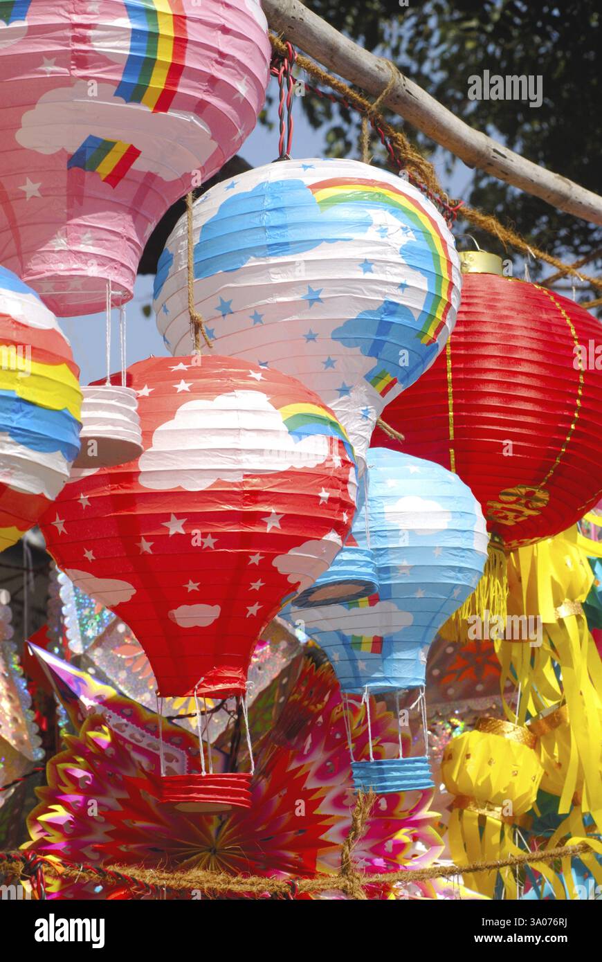 Colourful air balloon type lanterns akashkandil hang shop for sell ...