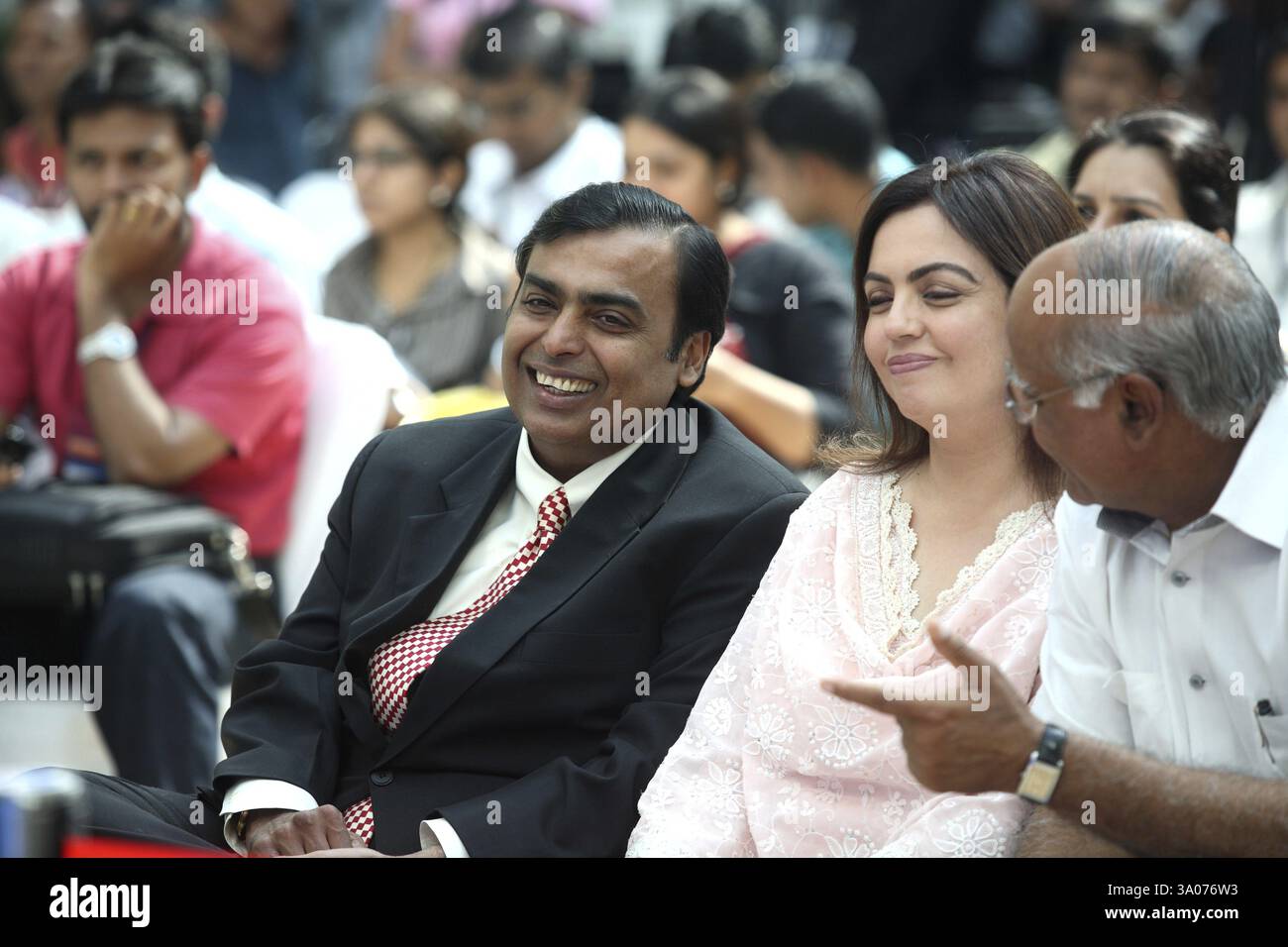 Chairman and managing director of reliance Industries Mukesh Ambani and ...