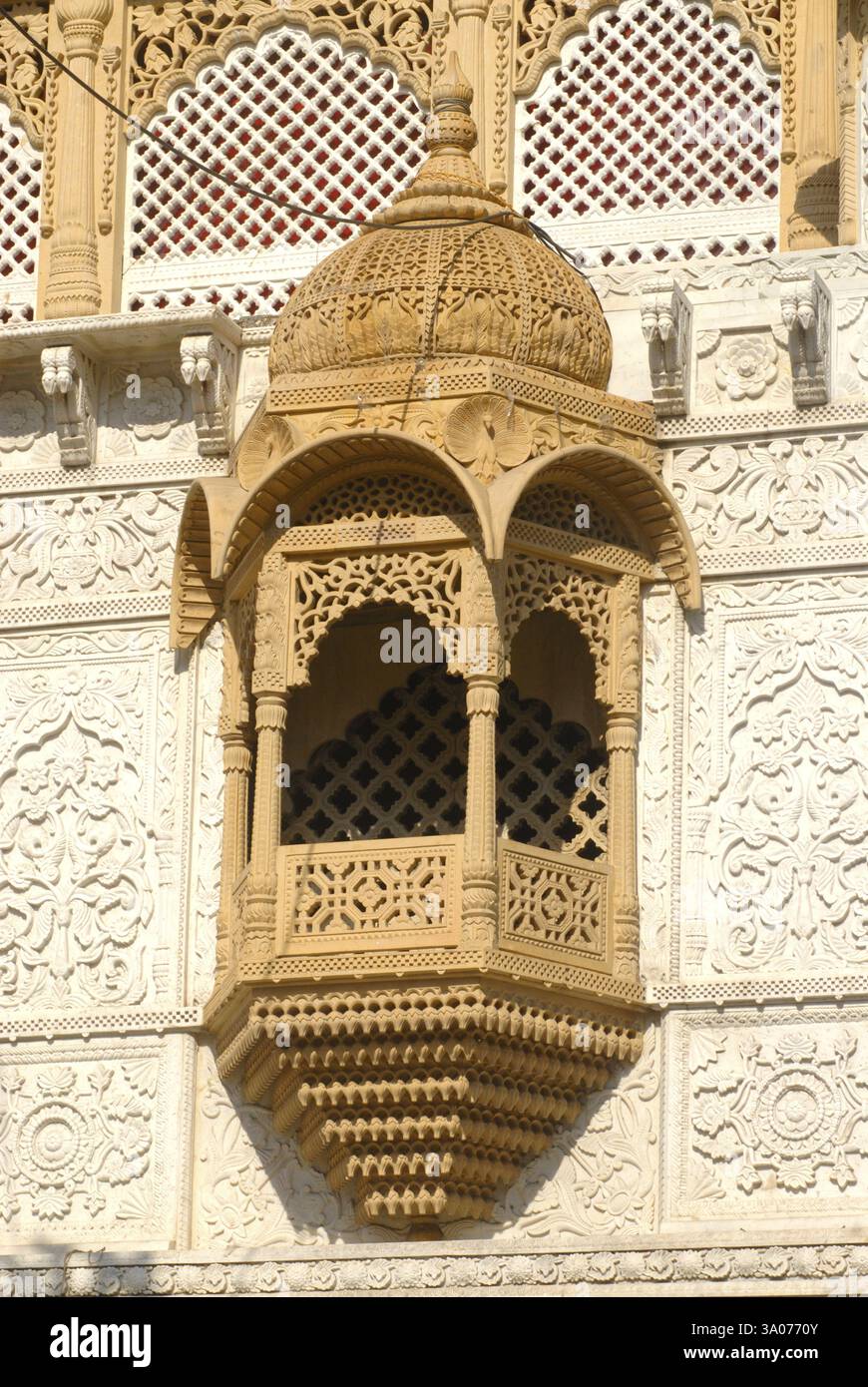 Richly decorated balcony of Shreemant Dagdu Sheth Halwai Ganpati temple ...