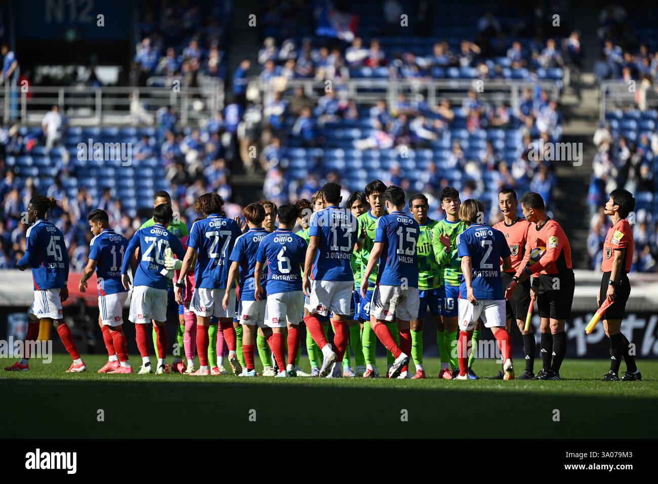 Nissan Stadium, Kanagawa, Japan. 1st Mar, 2025. Shonan Bellmare team group, FYokohama F. Marinos ...