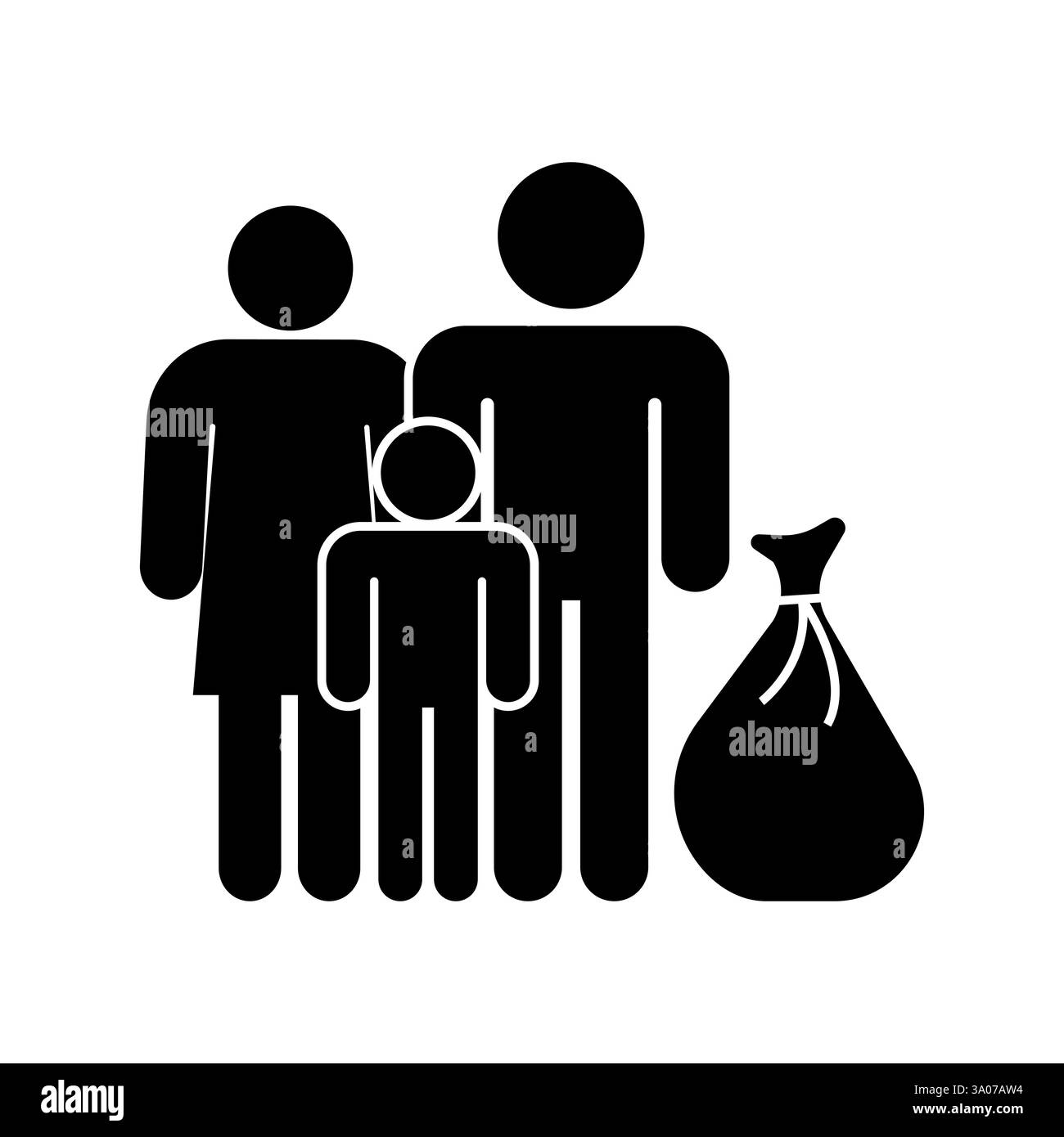 Homeless white family help Stock Vector Images - Alamy