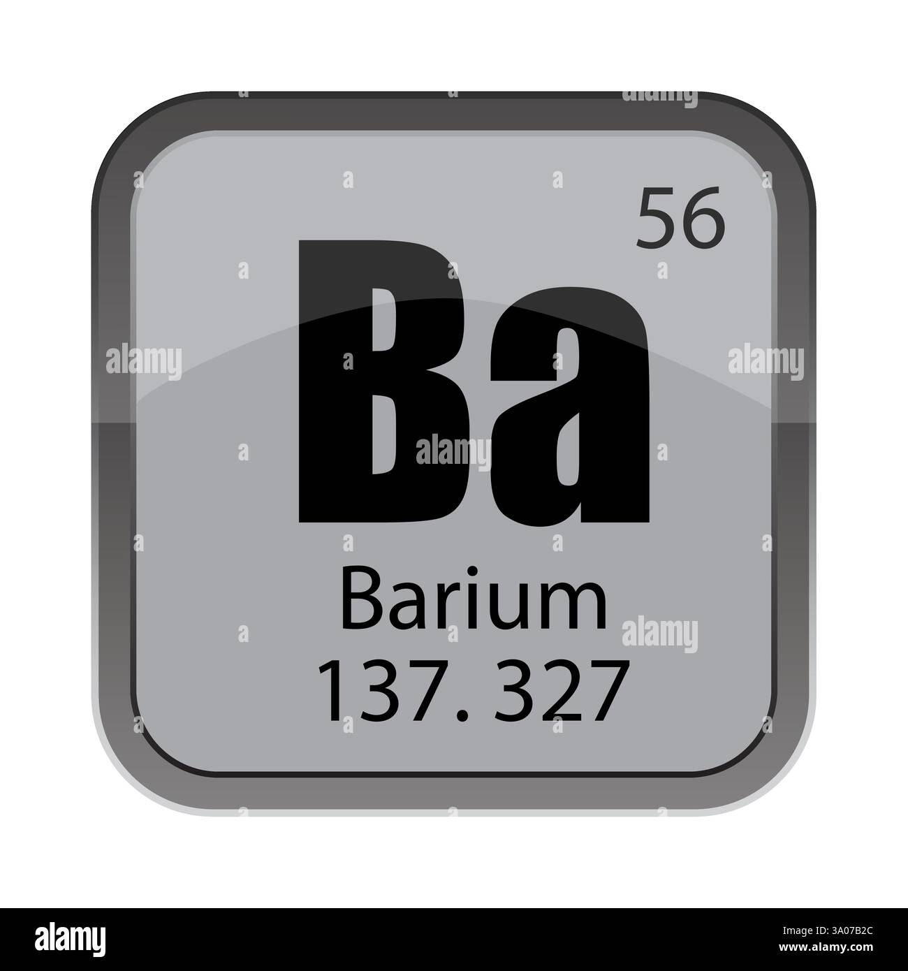 Barium element icon. Chemical Ba symbol. Atomic number 56. Vector ...
