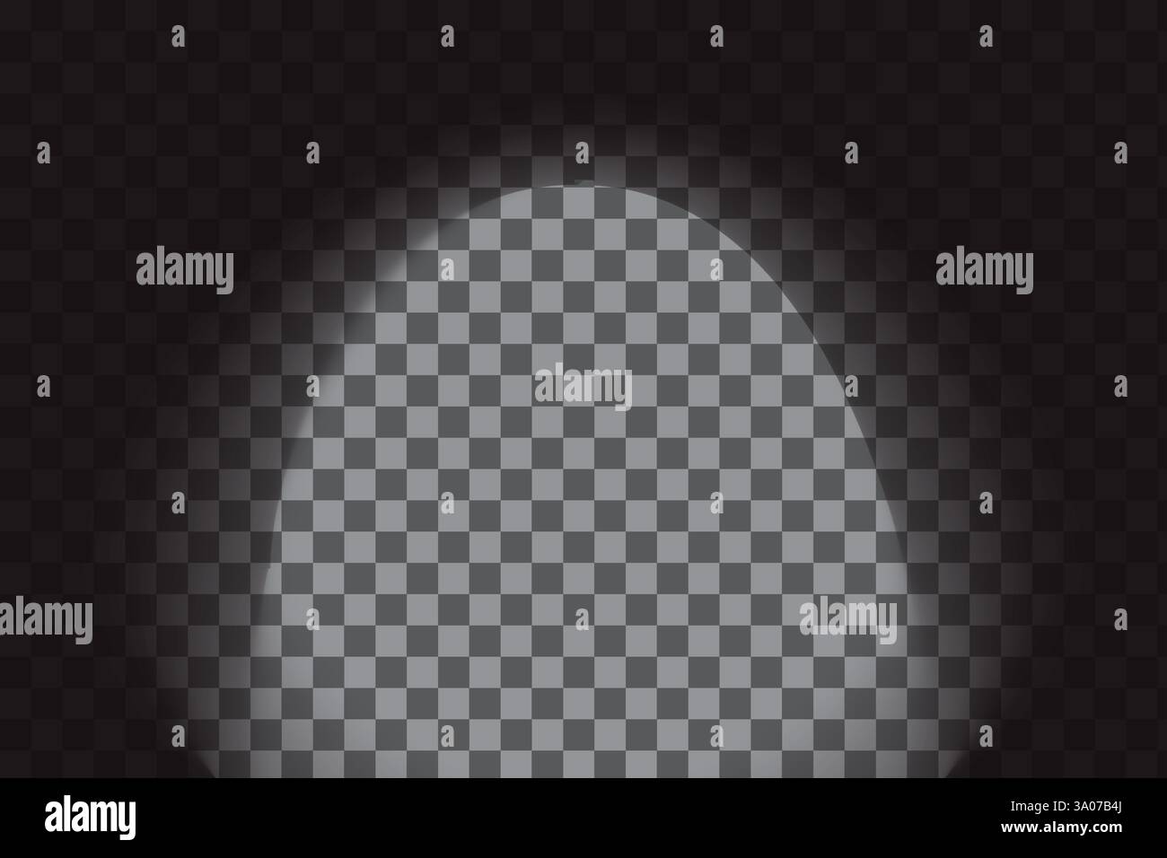 Spotlight effect icon. Transparent light overlay. Dark background ...