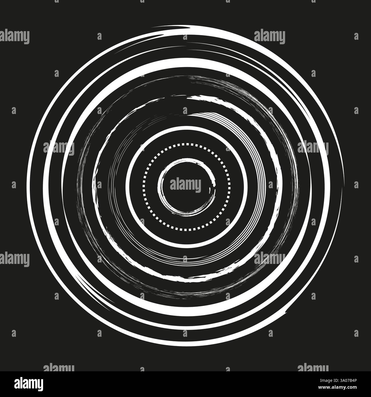 Circular pattern icon. Abstract concentric rings. Dynamic wave ...