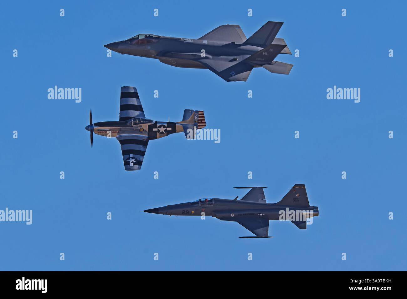 Davis Monthan AFB 3-2-2025 Tucson, AZ USA 3 ship formation practicing ...