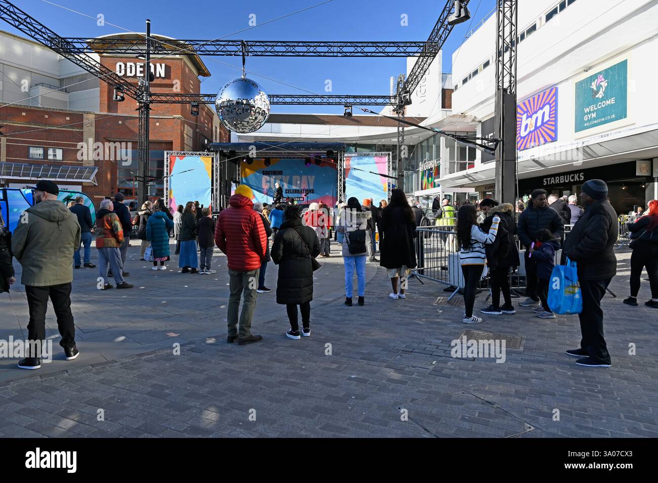 A crowd gathers at the Victoria Centre to watch acts performing in ...