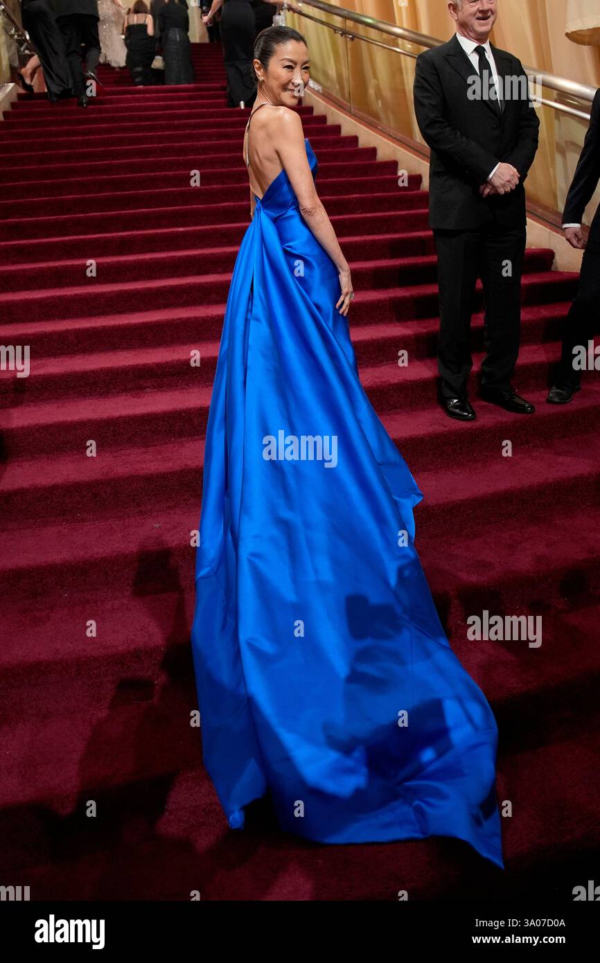 Michelle Yeoh arrives at the Oscars on Sunday, March 2, 2025, at the ...