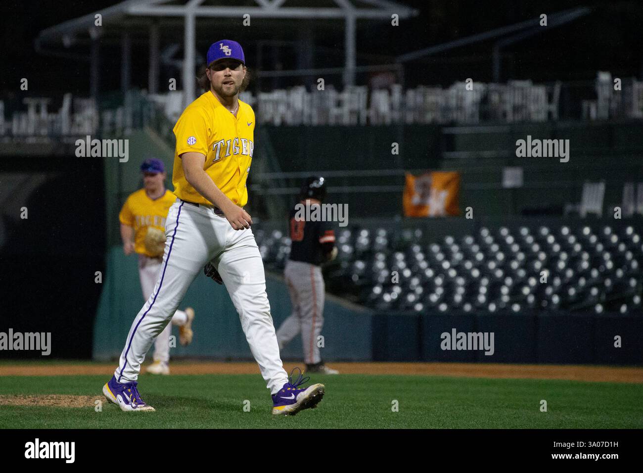 March 2, 2025, Frisco, Texas, USA: LSU pitcher JADEN NOOT (27) walks ...