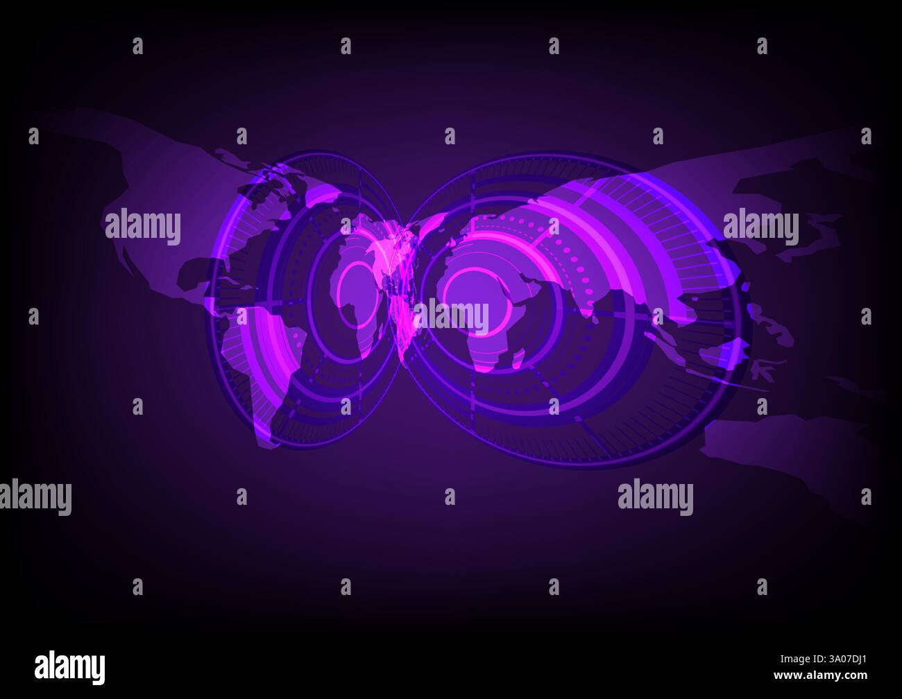 Abstract background with global futuristic perspective map, stock ...
