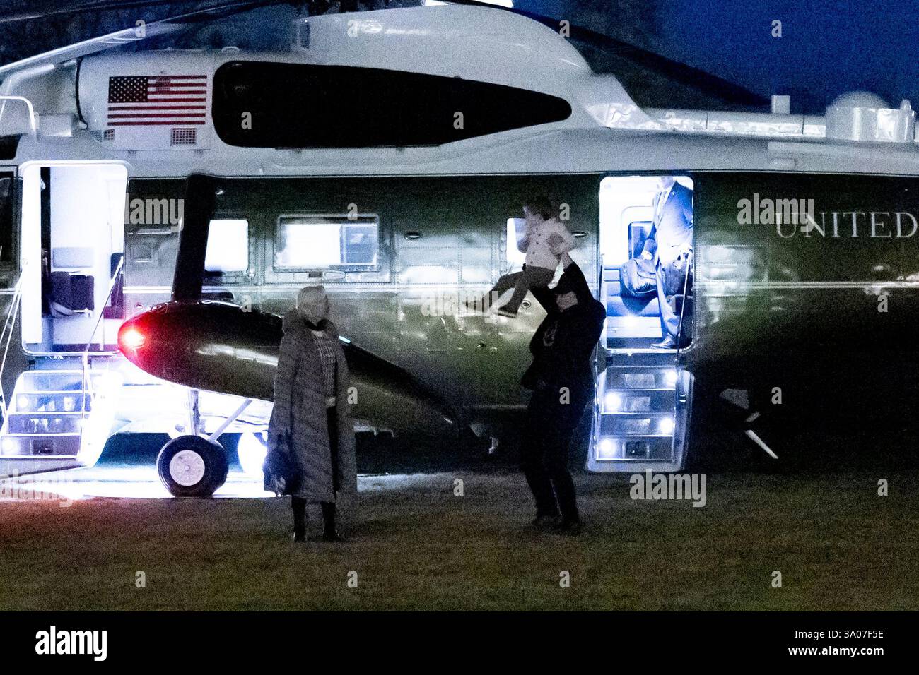 WASHINGTON – March 2, 2025: Elon Musk holds X Æ A-12 Musk alongside ...