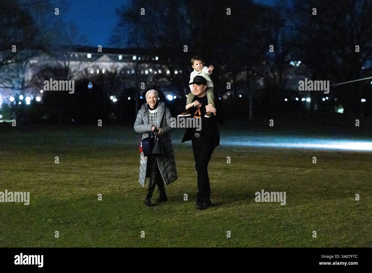WASHINGTON – March 2, 2025: Elon Musk holds X Æ A-12 Musk alongside ...