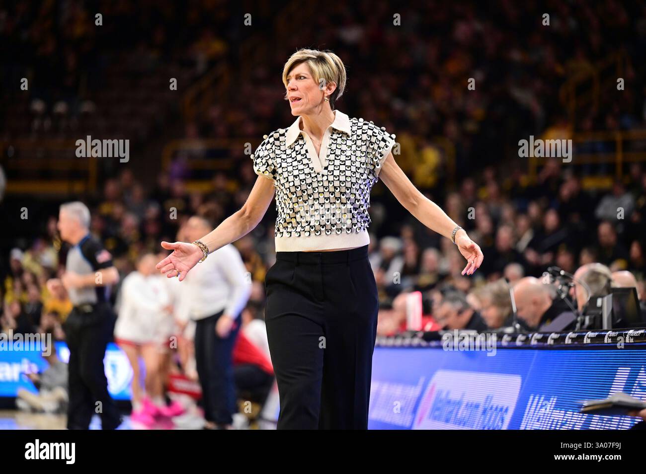 IOWA CITY, IA - MARCH 02: Iowa coach Jan Jenson as seen during a Big ...