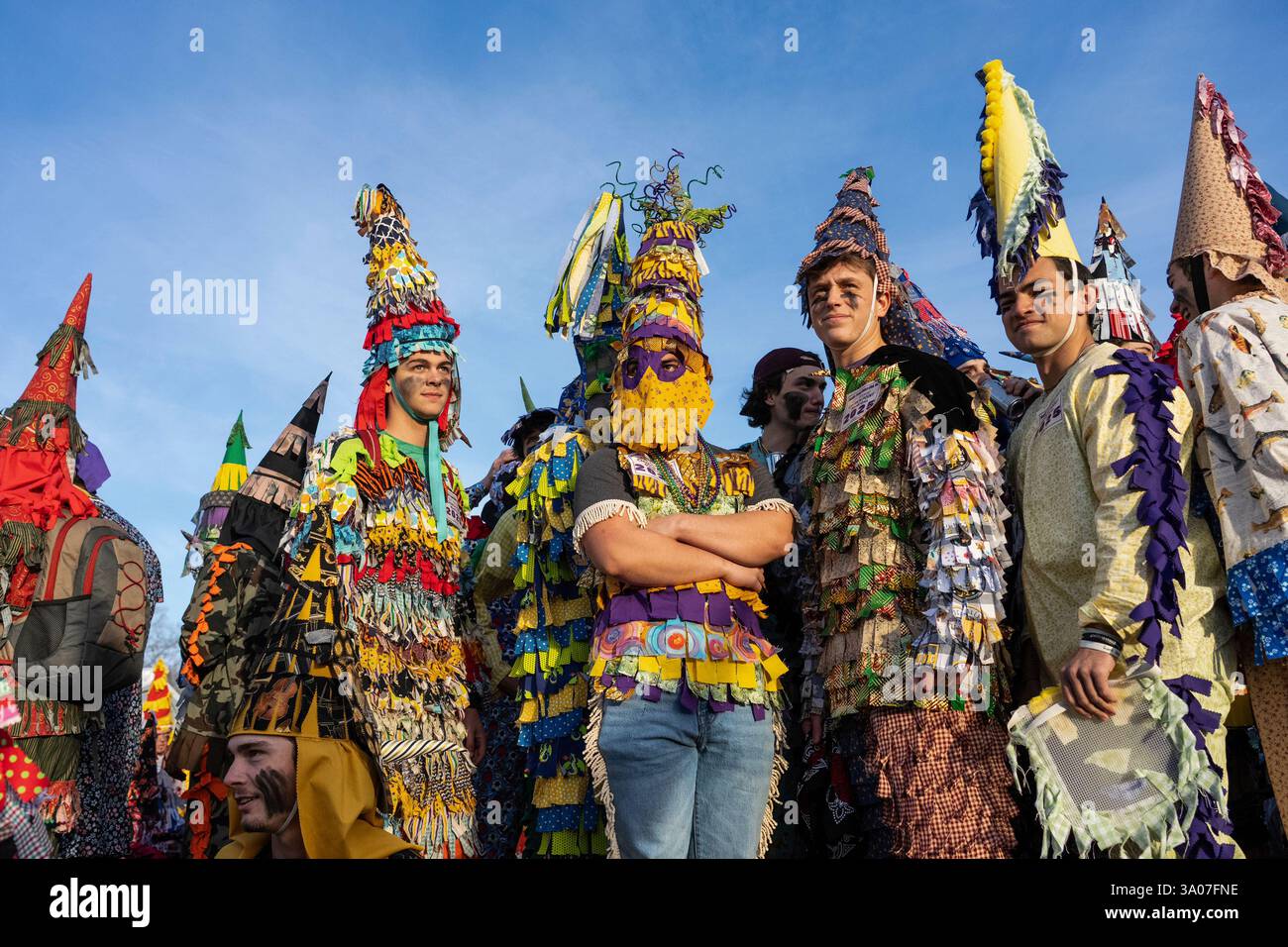 Parade participants are seen during the Church Point Courir de Mardi ...
