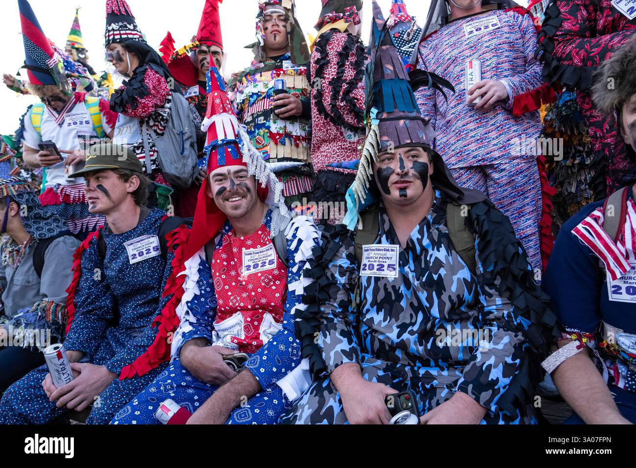Parade participants are seen during the Church Point Courir de Mardi ...