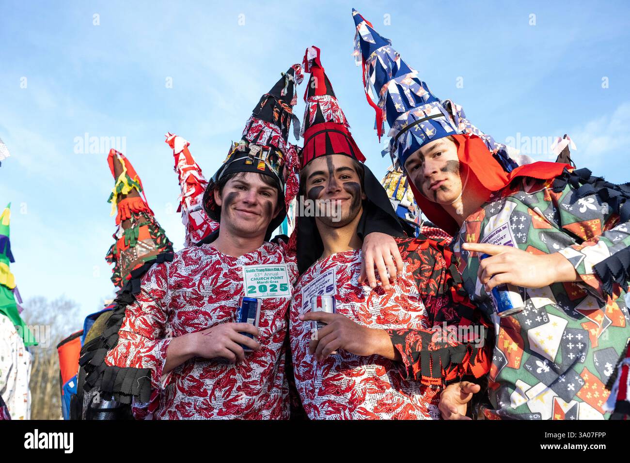 Parade participants are seen during the Church Point Courir de Mardi ...
