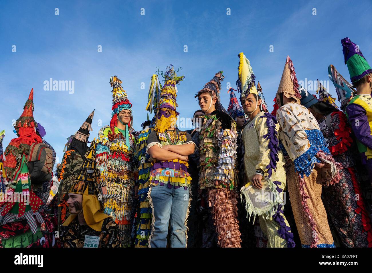 Parade participants are seen during the Church Point Courir de Mardi ...