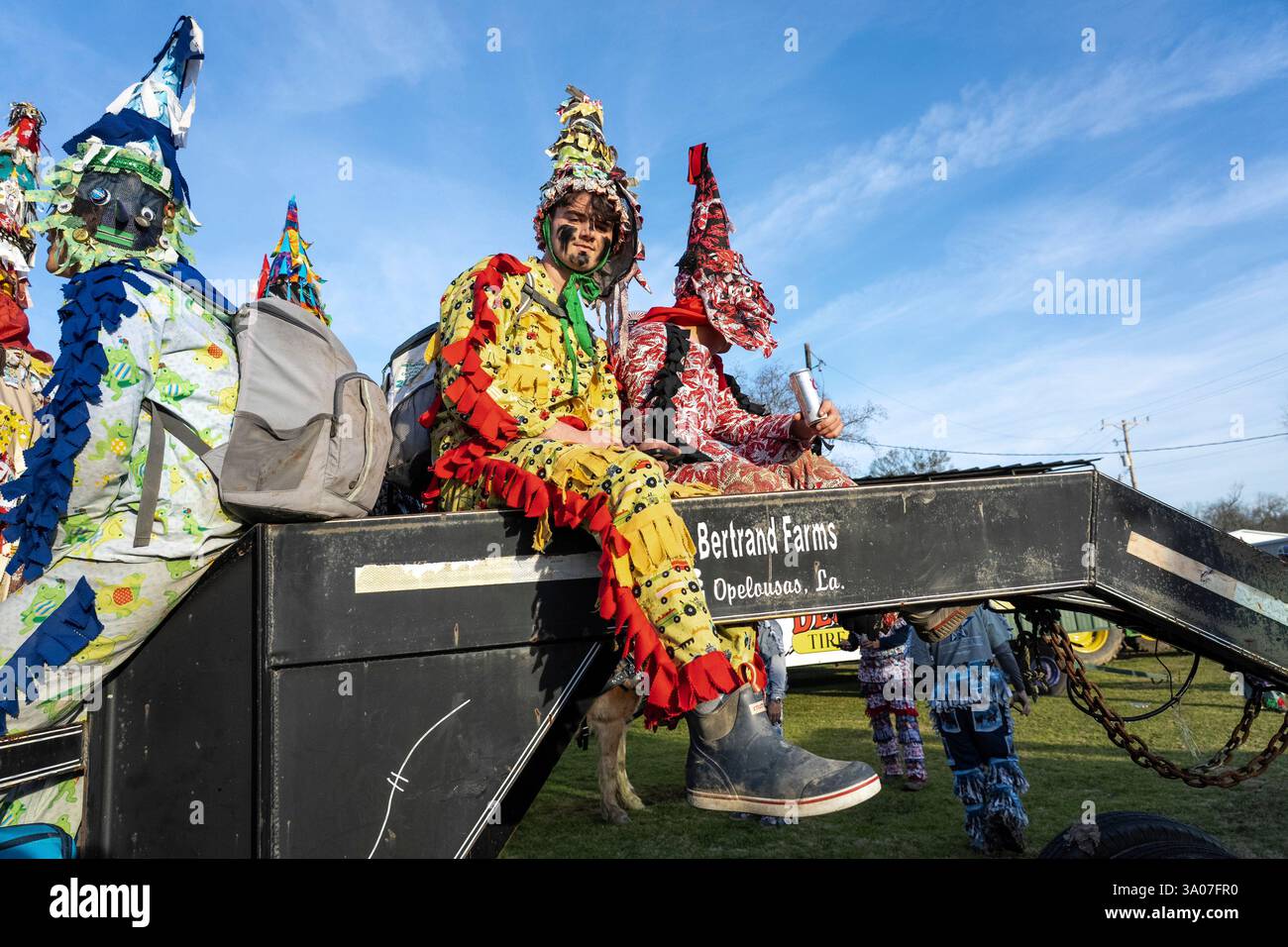 Parade participants are seen during the Church Point Courir de Mardi ...