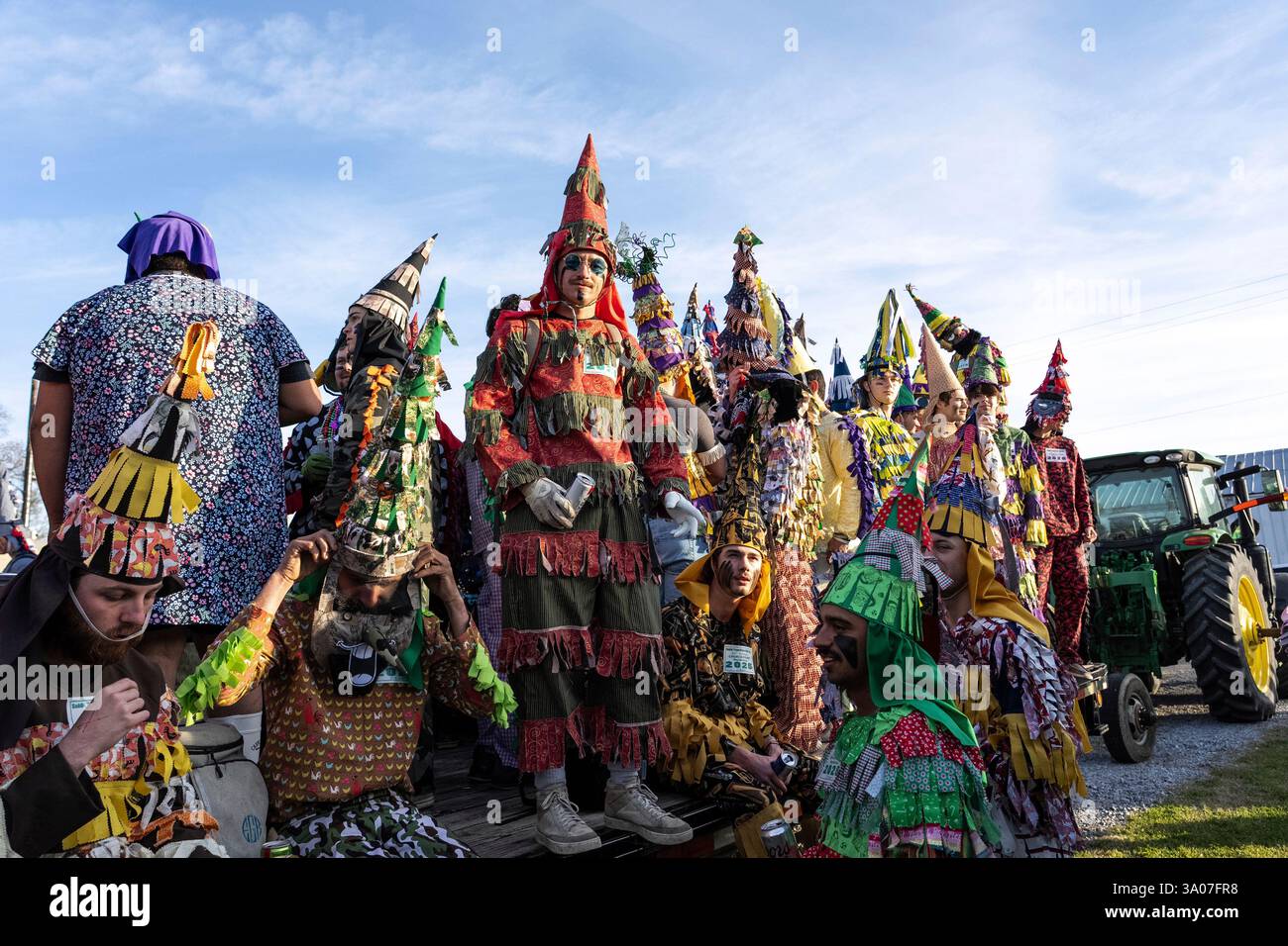 Parade participants are seen during the Church Point Courir de Mardi ...