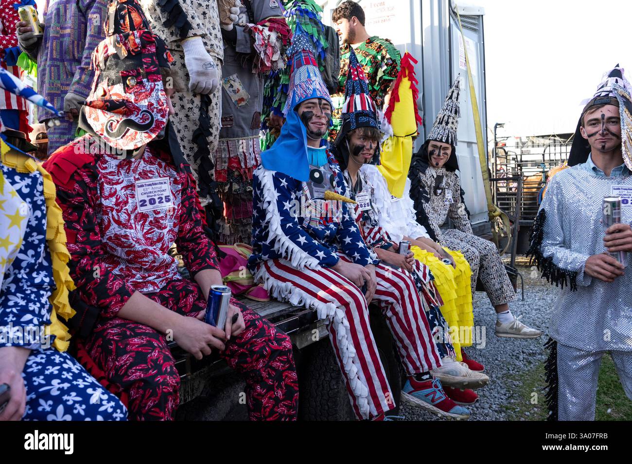Parade participants are seen during the Church Point Courir de Mardi ...