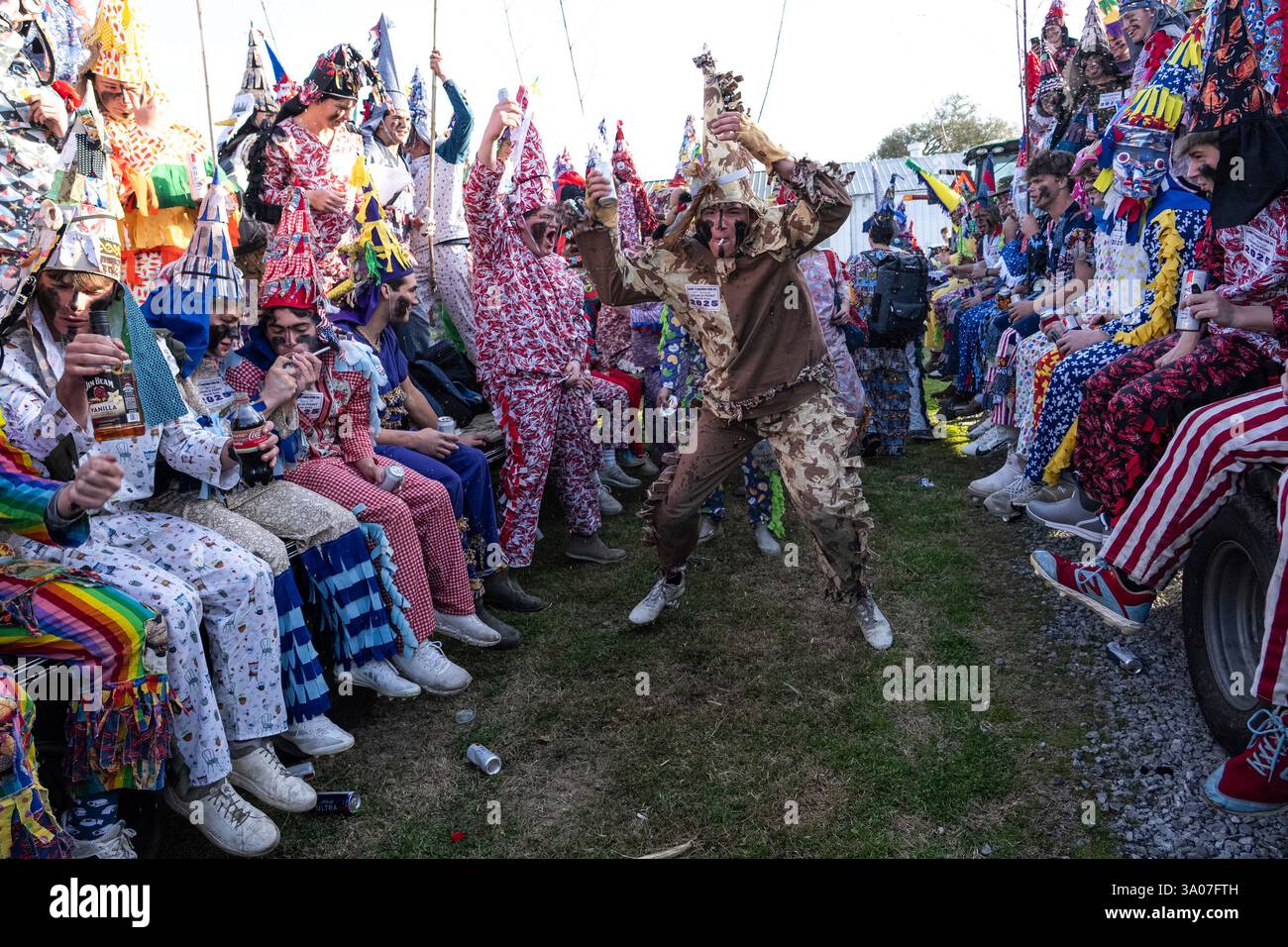 Parade participants are seen during the Church Point Courir de Mardi ...