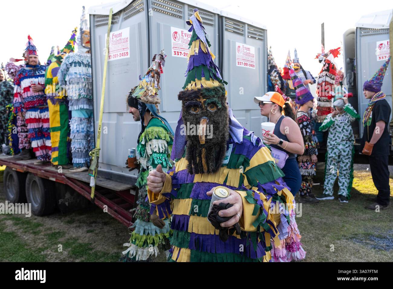 Parade participants are seen during the Church Point Courir de Mardi ...