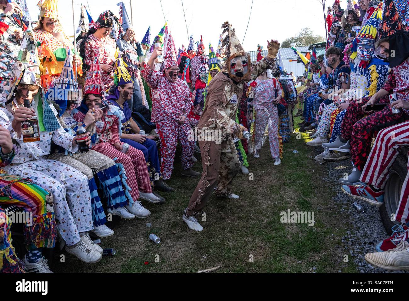 Parade participants are seen during the Church Point Courir de Mardi ...