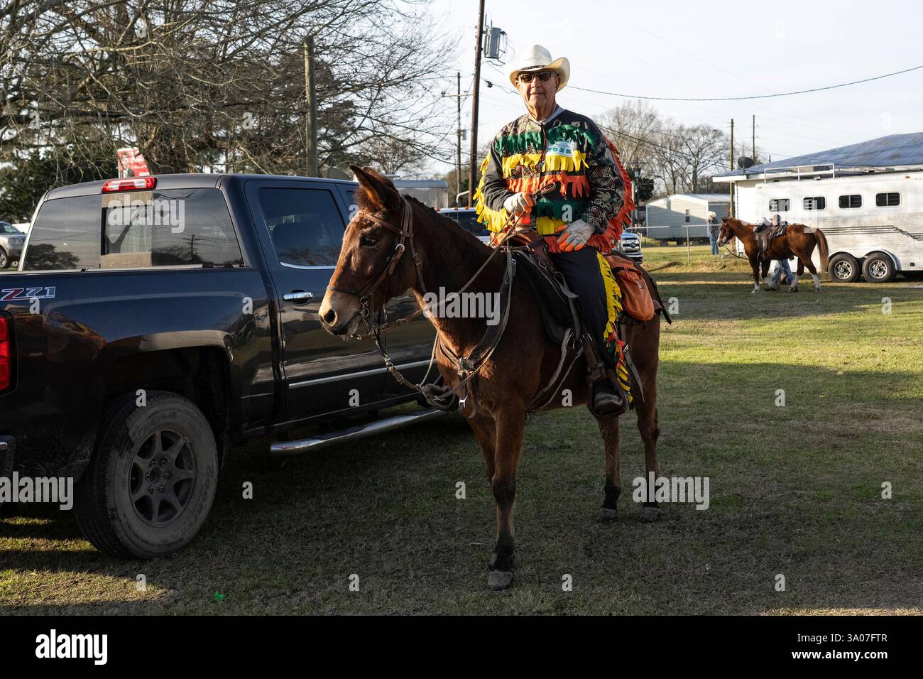 Parade participants are seen during the Church Point Courir de Mardi ...