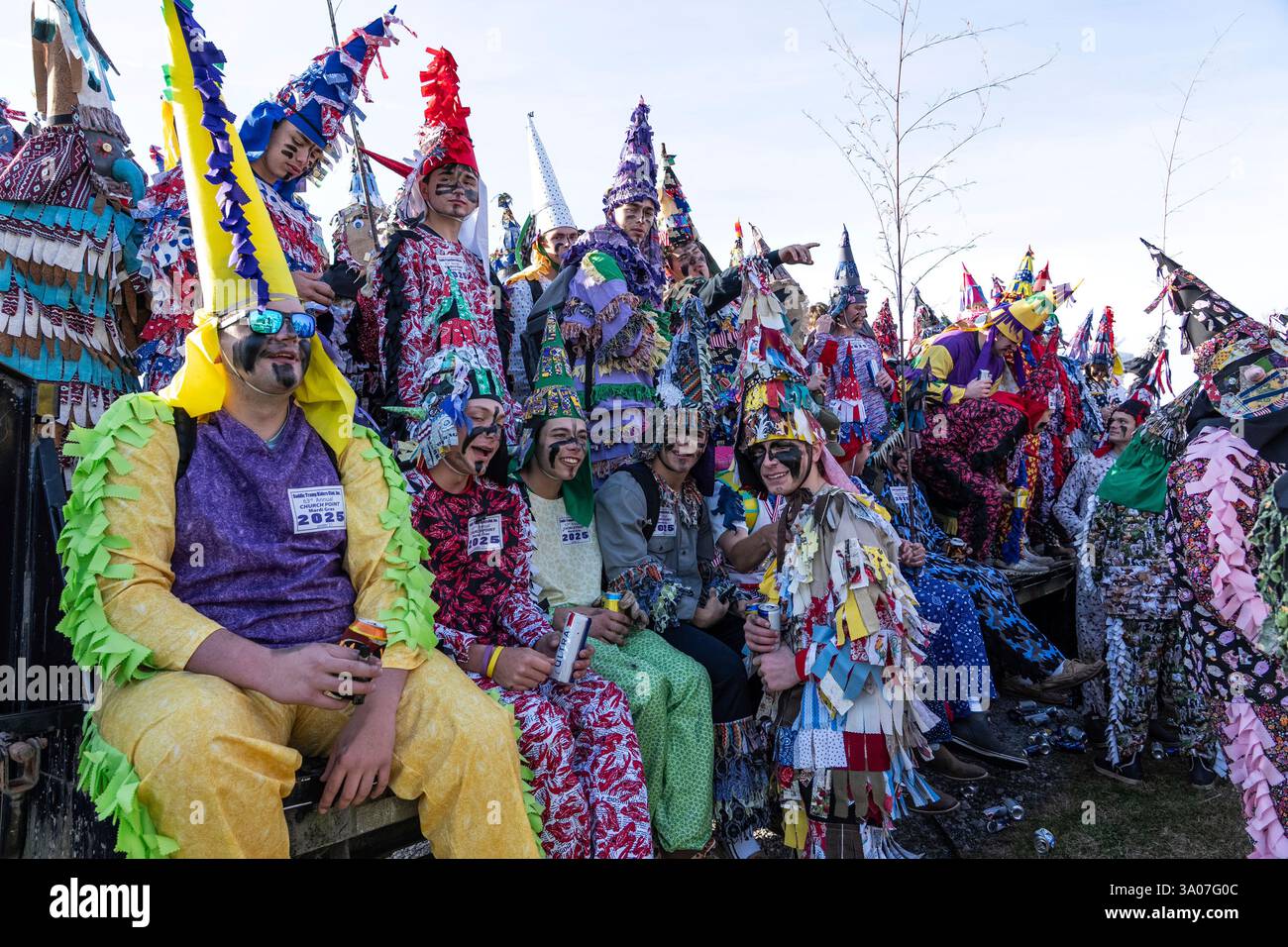 Parade participants are seen during the Church Point Courir de Mardi ...