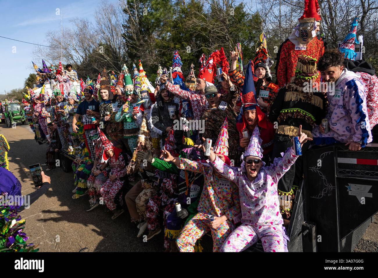 Parade participants are seen during the Church Point Courir de Mardi ...