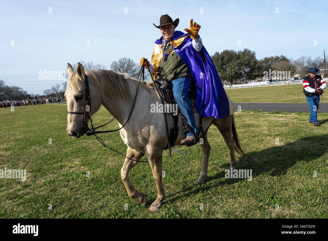 Parade participants are seen during the Church Point Courir de Mardi ...