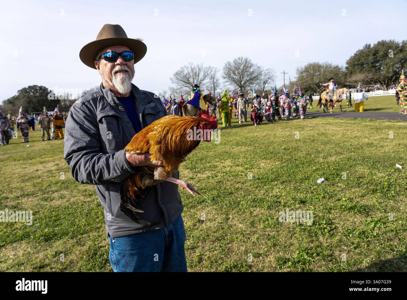 Parade participants are seen during the Church Point Courir de Mardi ...