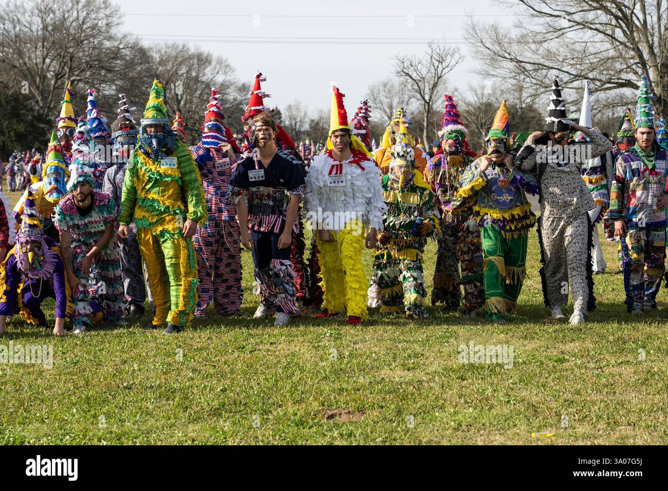 Parade participants are seen during the Church Point Courir de Mardi ...