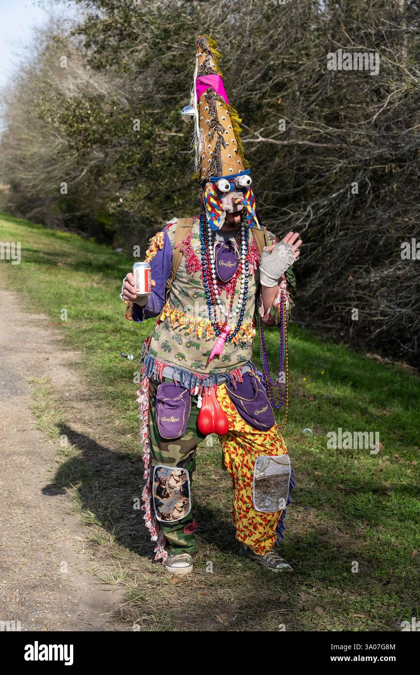 Parade participants are seen during the Church Point Courir de Mardi ...
