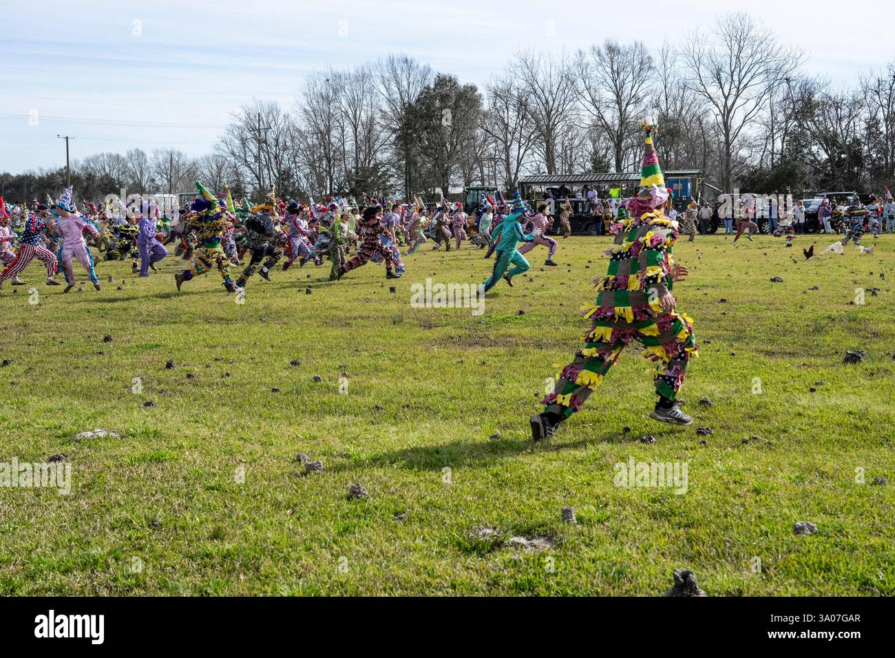 Parade participants are seen during the Church Point Courir de Mardi ...