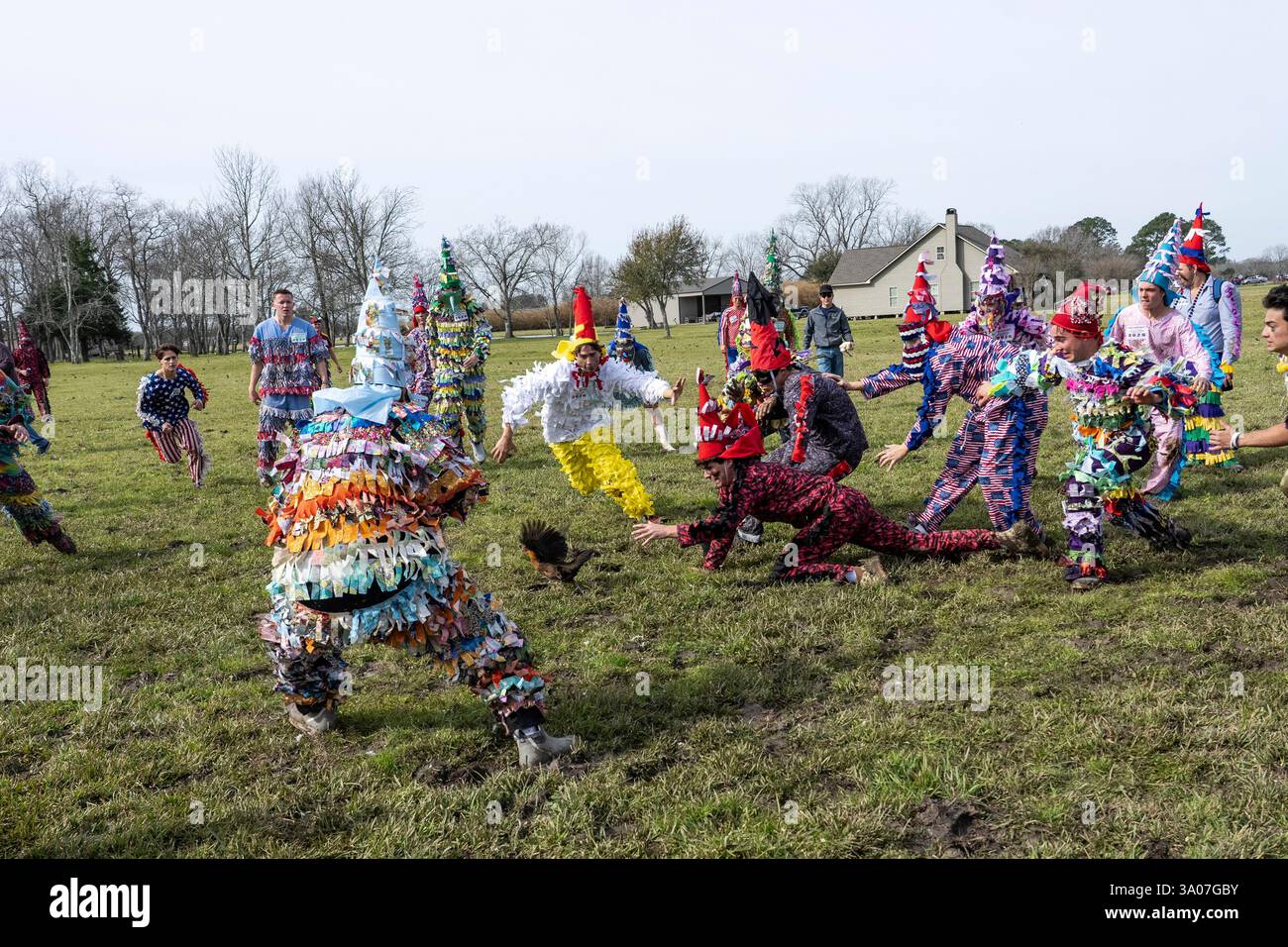 Parade participants are seen during the Church Point Courir de Mardi ...