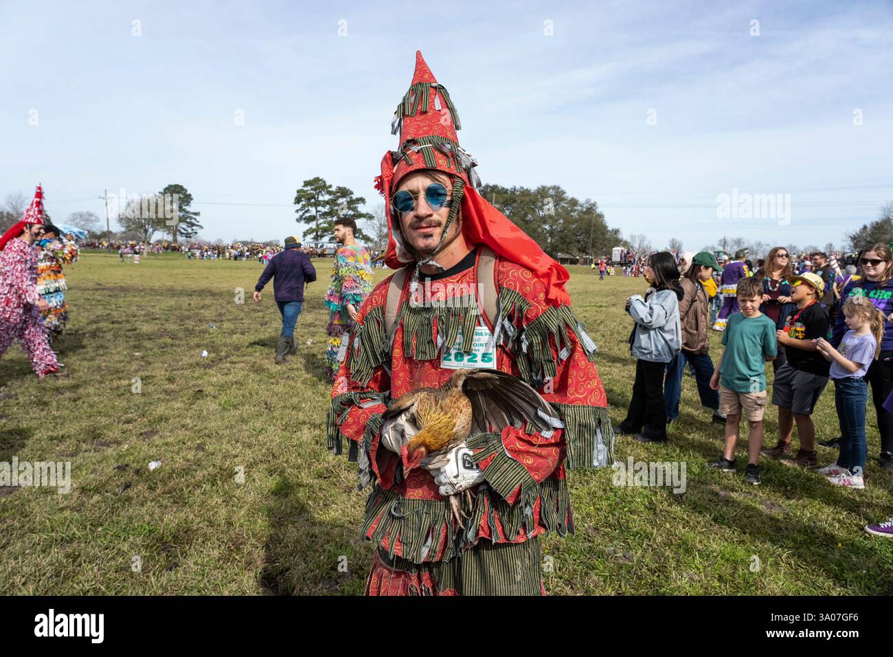 Parade participants are seen during the Church Point Courir de Mardi ...