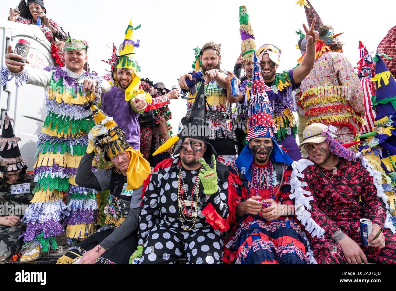 Parade participants are seen during the Church Point Courir de Mardi ...