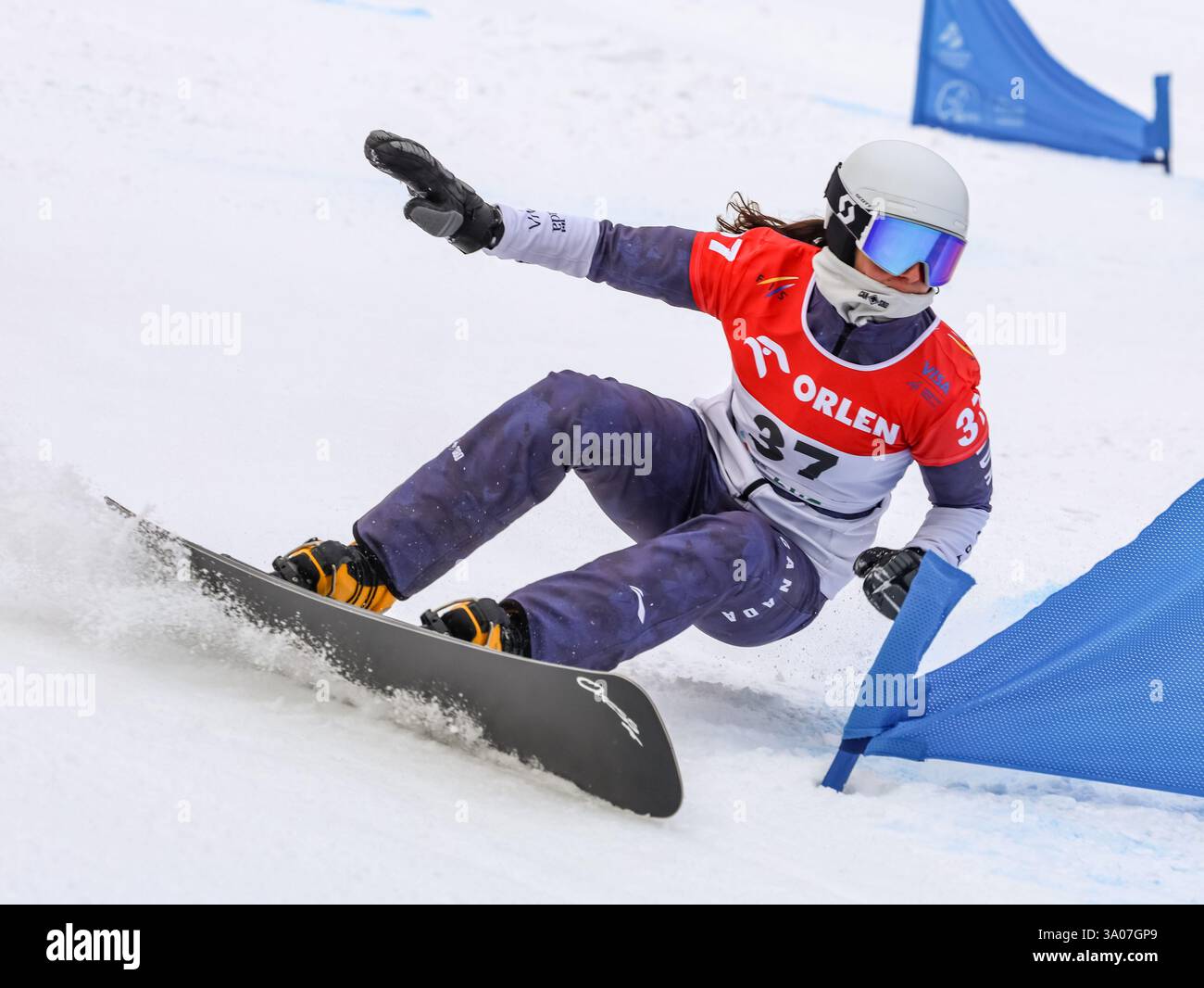 Kaylie Buck of Canada competes in Parallel Giant Slalom, FIS Snowboard ...