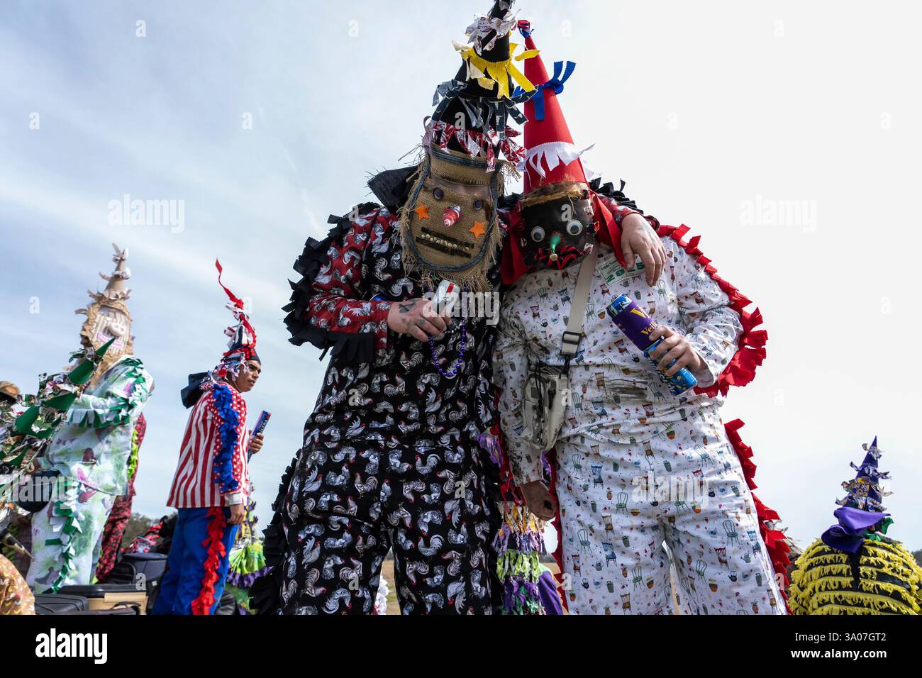 Parade participants are seen during the Church Point Courir de Mardi ...