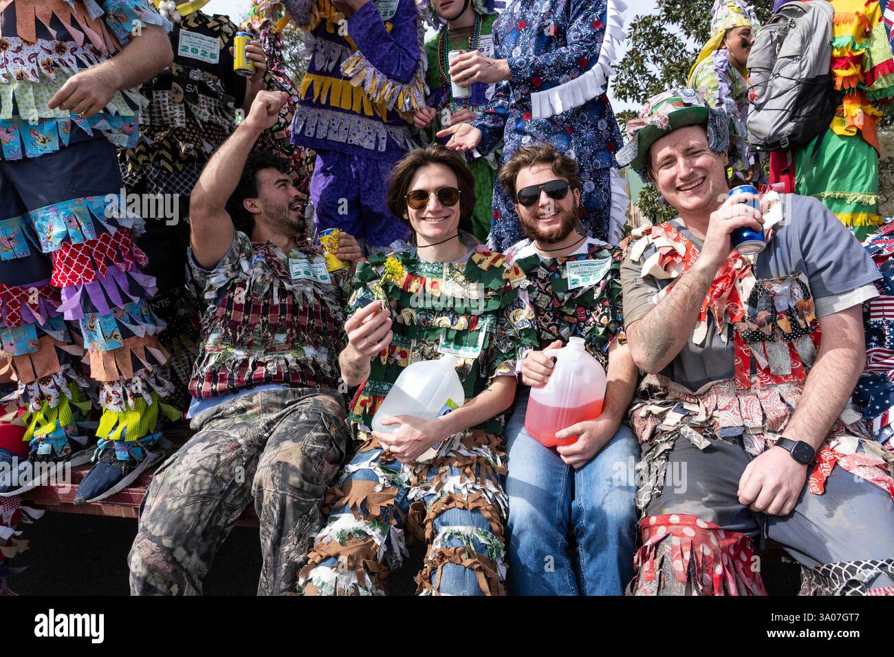 Parade participants are seen during the Church Point Courir de Mardi ...