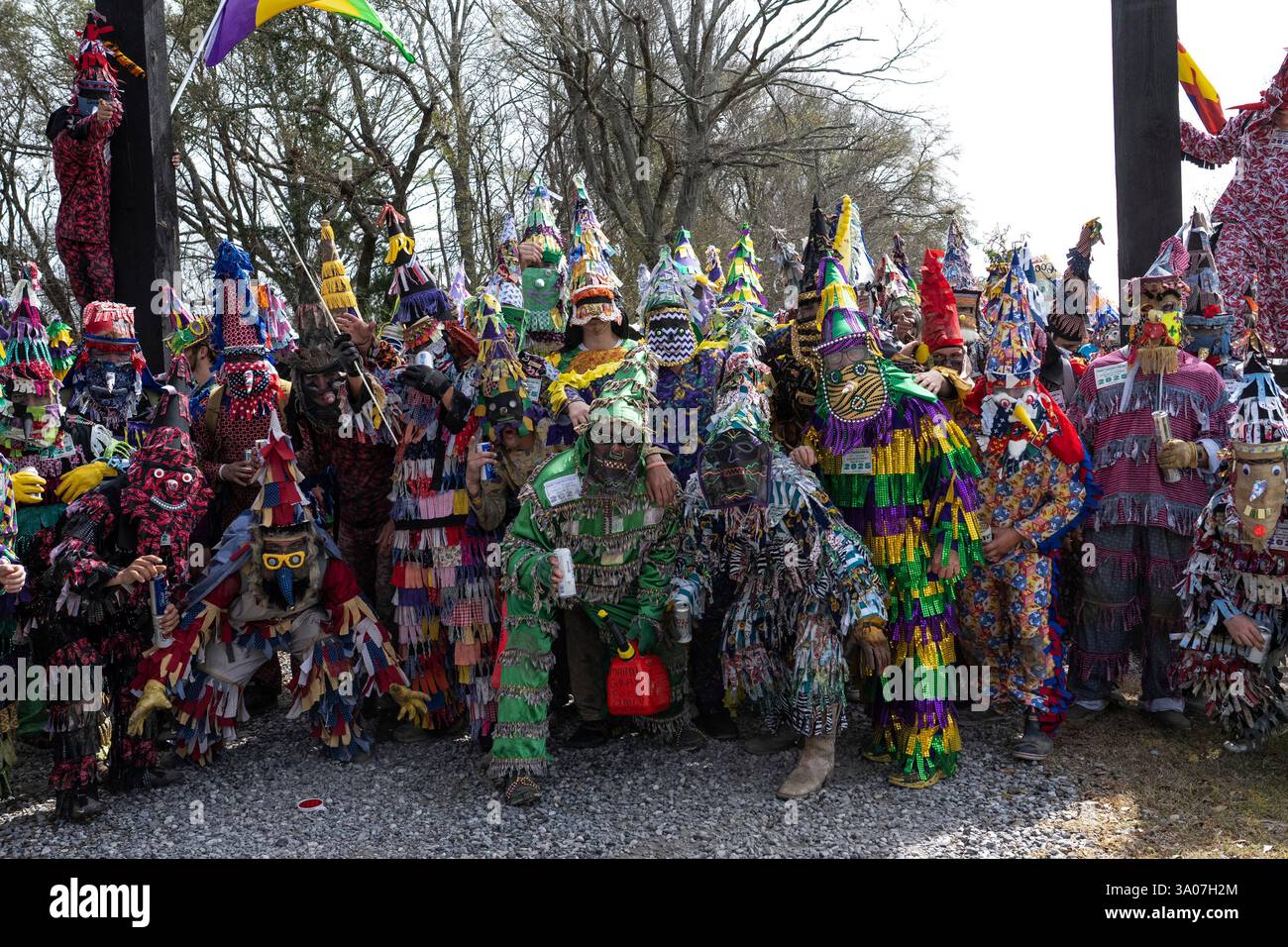 Parade participants are seen during the Church Point Courir de Mardi ...