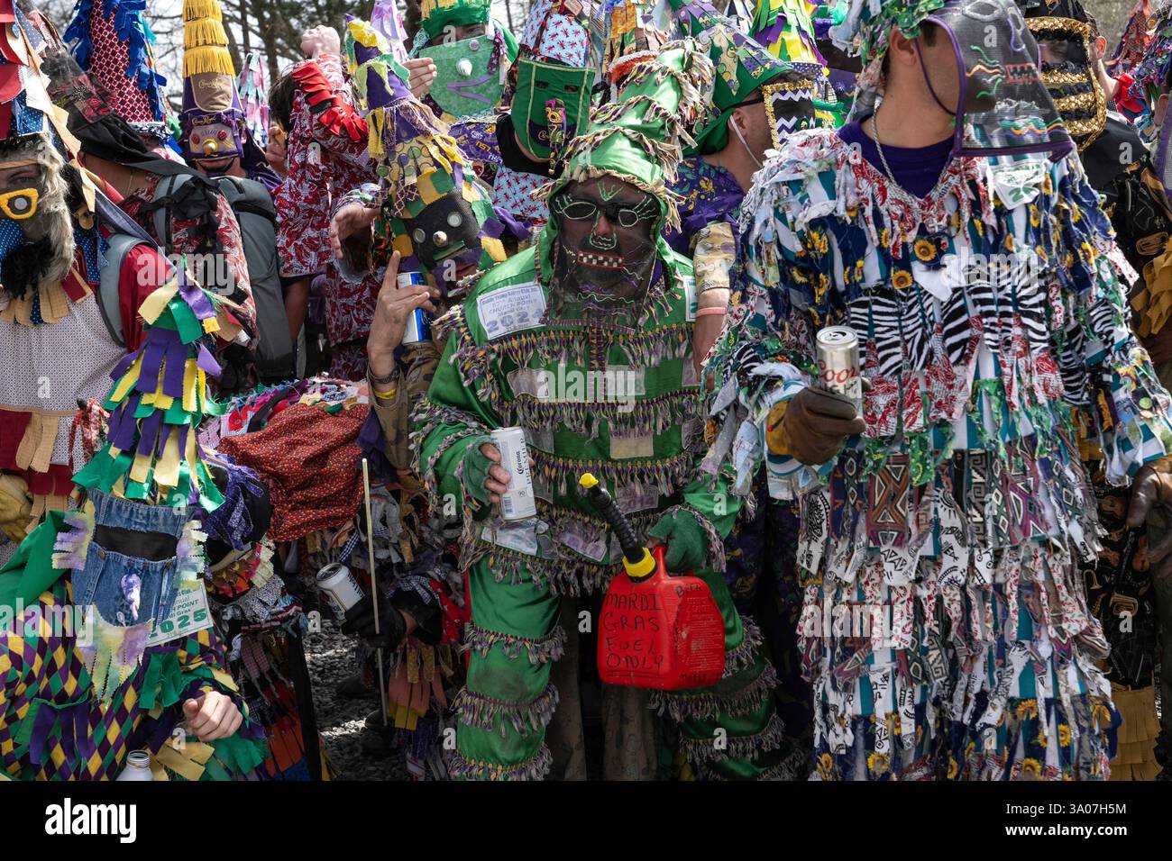 Parade participants are seen during the Church Point Courir de Mardi ...