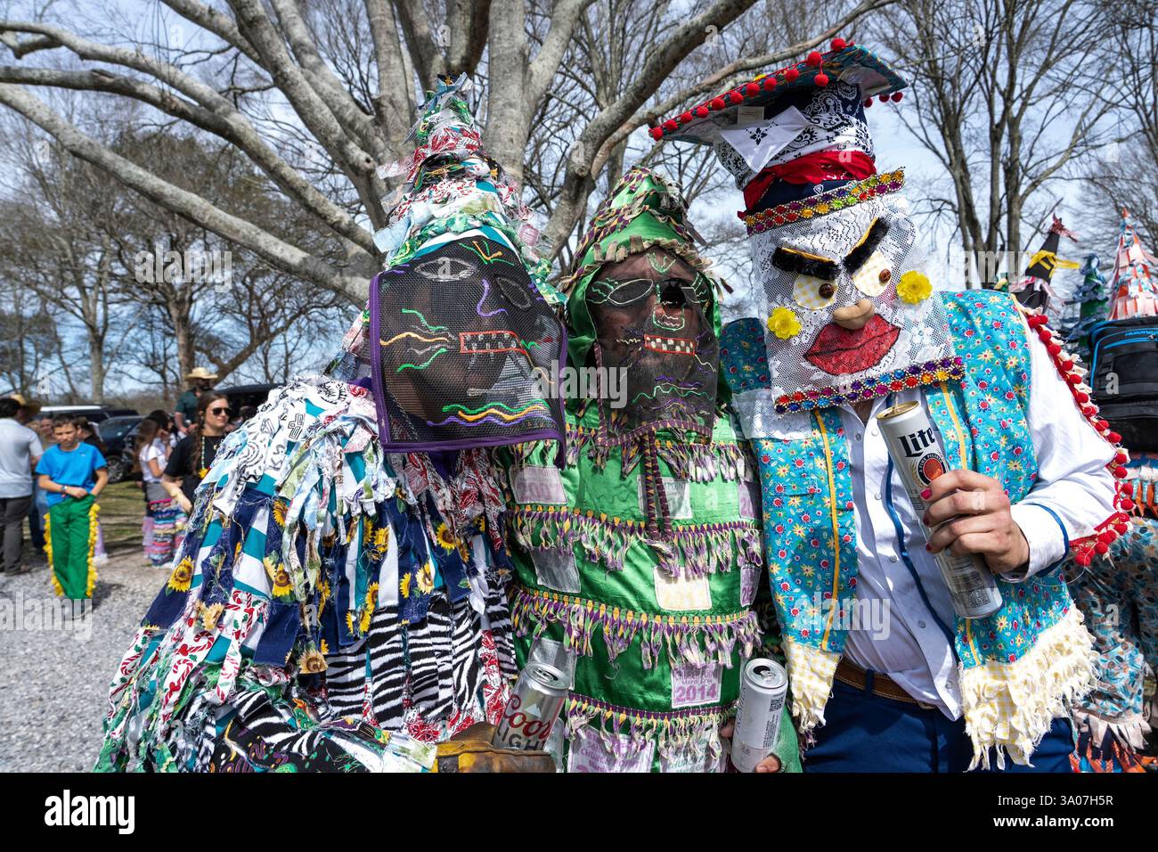 Parade participants are seen during the Church Point Courir de Mardi ...