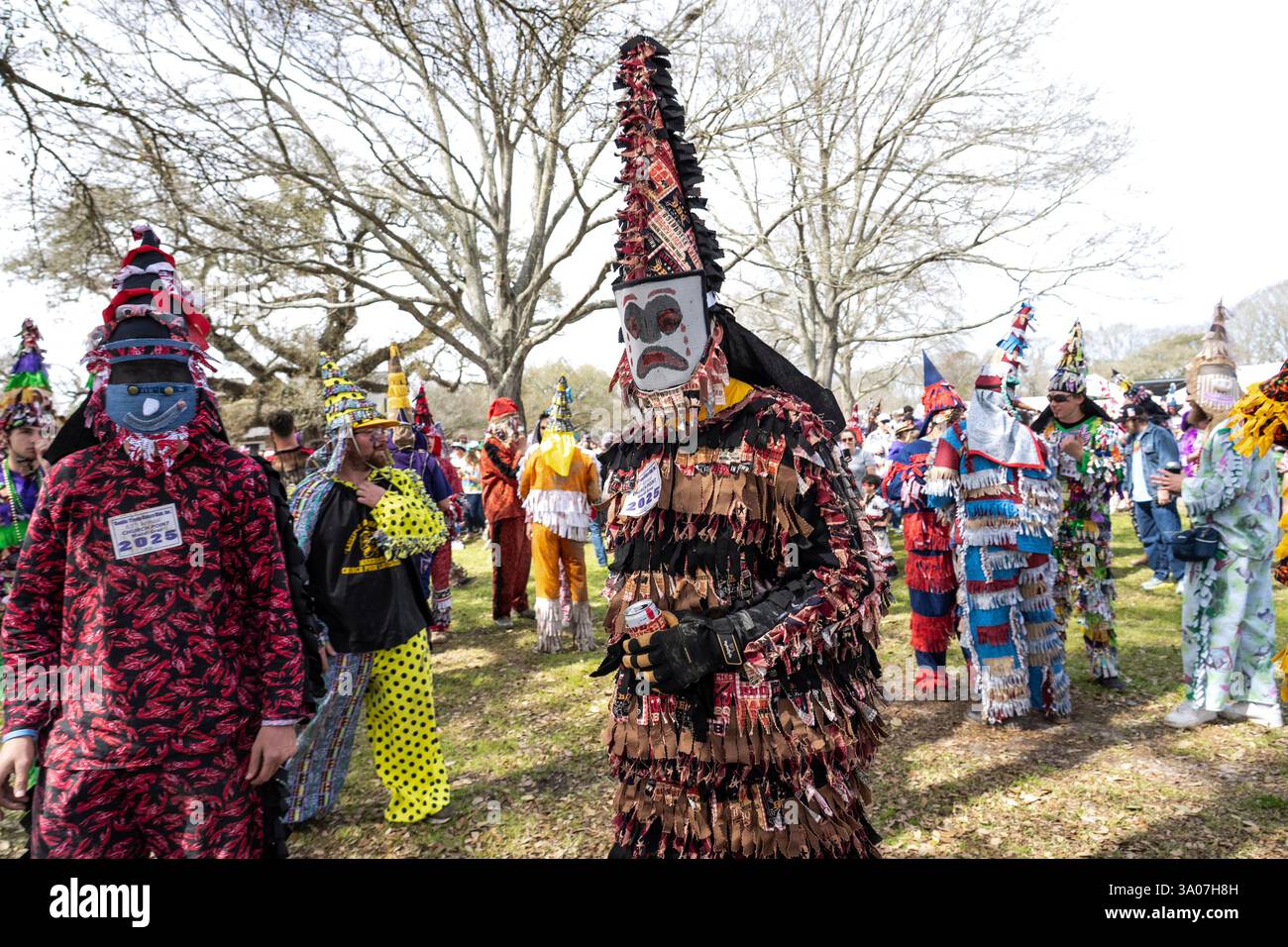 Parade participants are seen during the Church Point Courir de Mardi ...