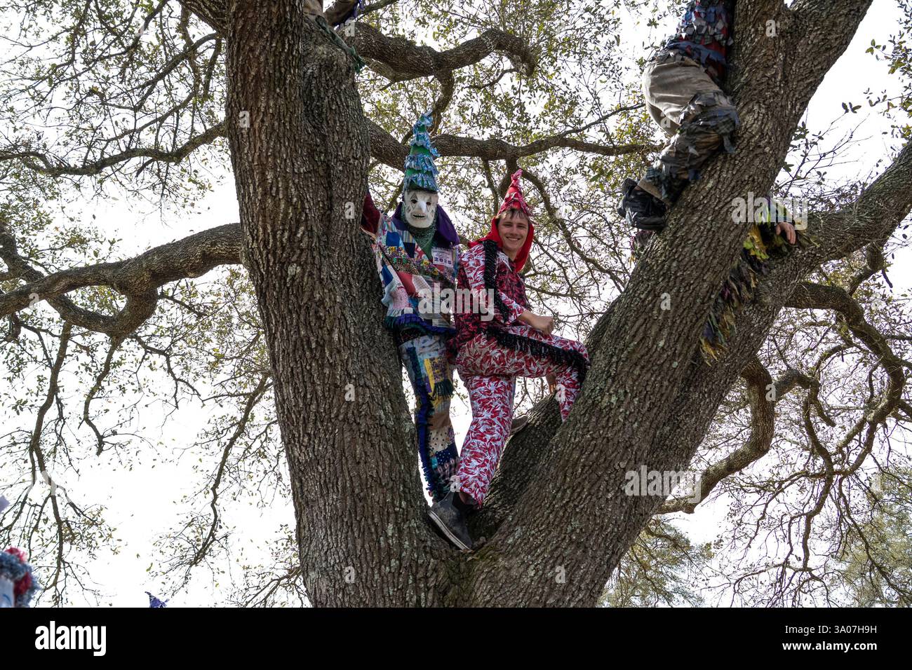 Parade participants are seen during the Church Point Courir de Mardi ...