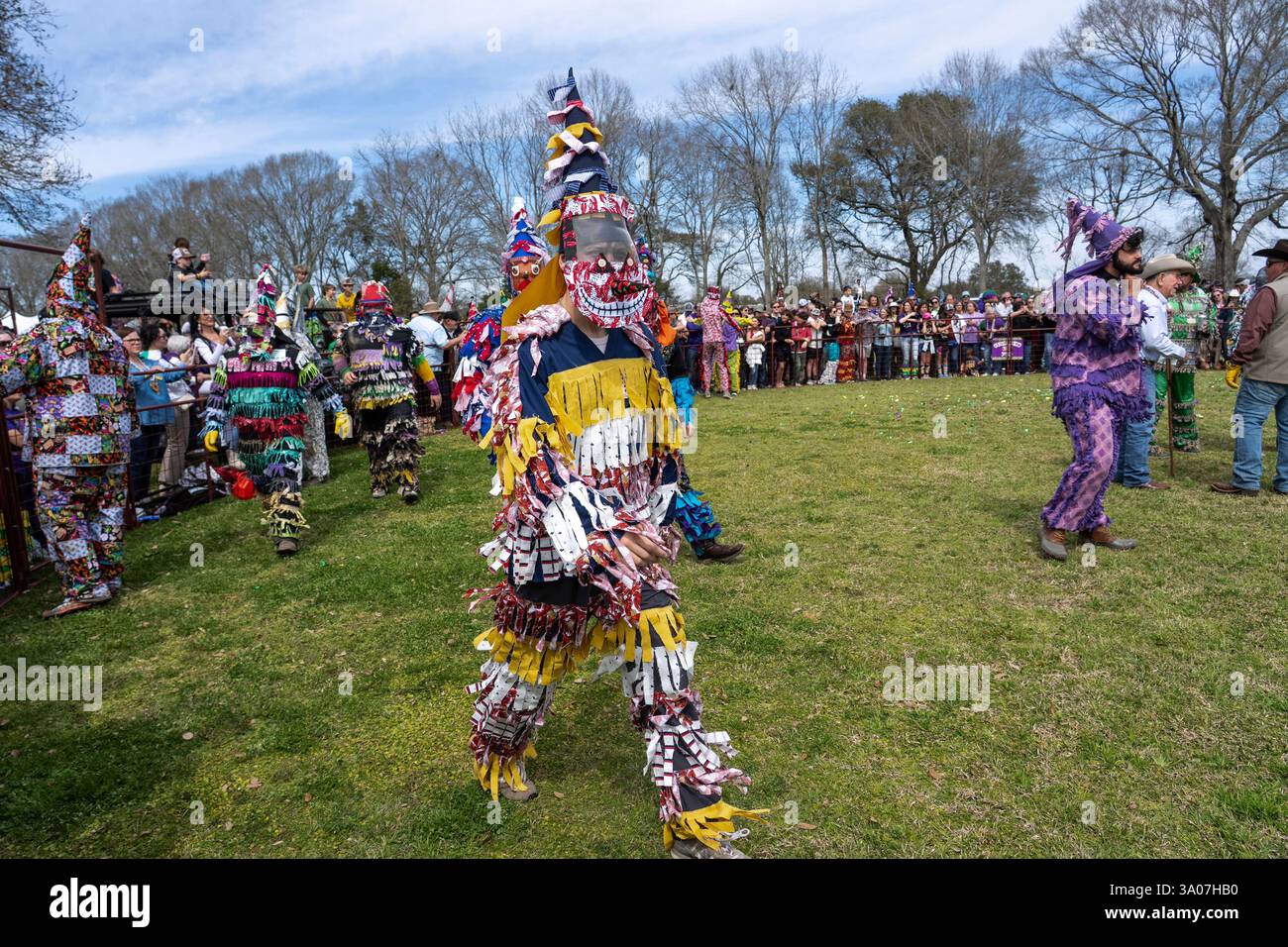 Parade participants are seen during the Church Point Courir de Mardi ...