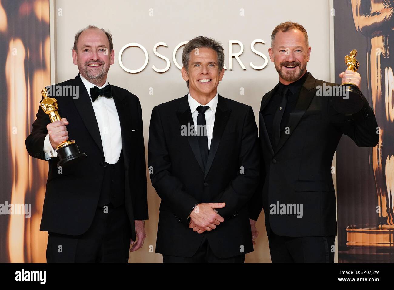 Nathan Crowley, left, and Lee Sandales, right, winners of the award for ...
