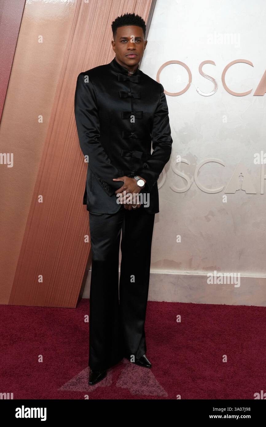 Jeremy Pope arrives at the Oscars on Sunday, March 2, 2025, at the ...
